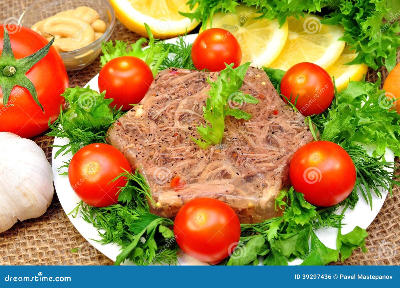 Jellied meat stock photo. Image of greens, lunch, frozen - 39297436