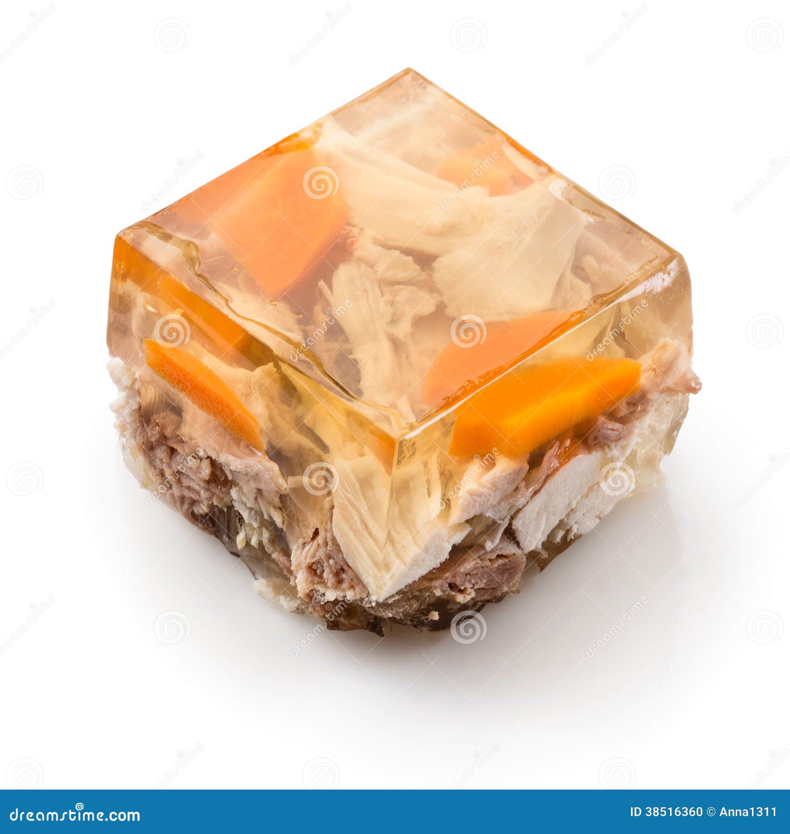 Jellied Meat Isolated on White Stock Photo - Image of jelly, gelatin ...