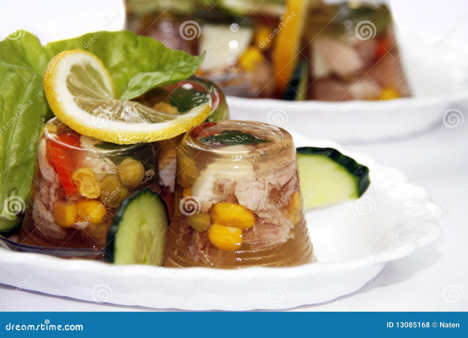 Jellied pork meat stock photo. Image of cucumber, isolated - 13085168