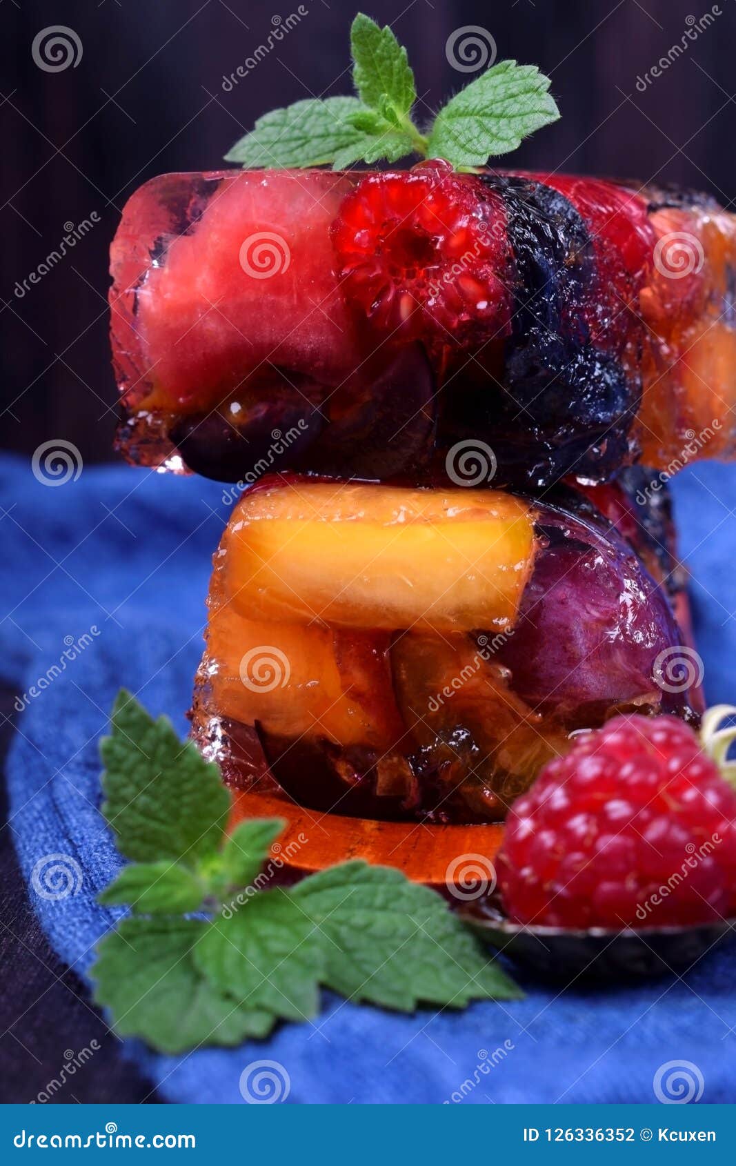 Jelly with Assorted Fruits and Berries Stock Photo - Image of raspberry ...
