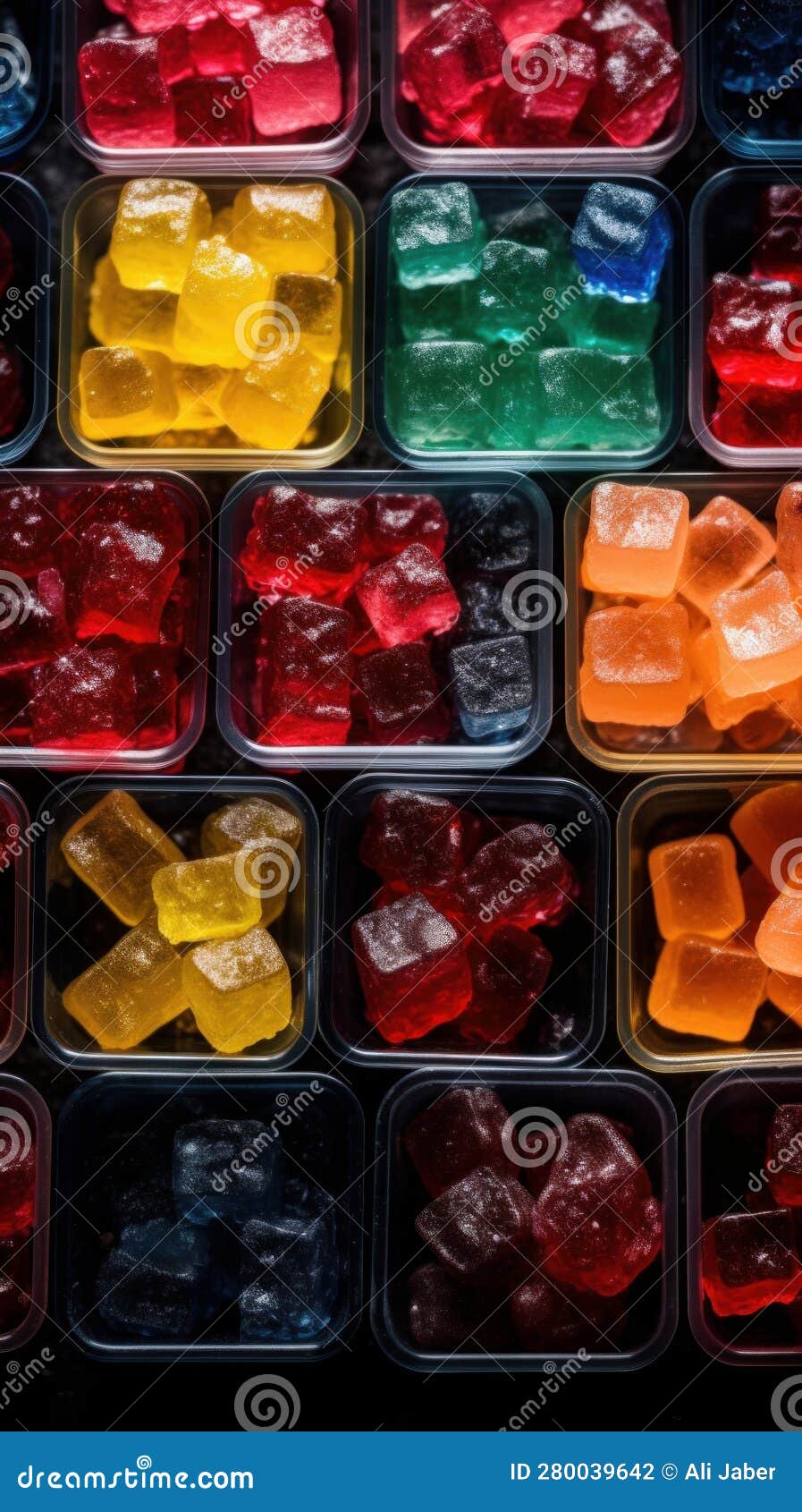 A Jelly Candies of Different Types in a Closed Containers Ai Generative ...