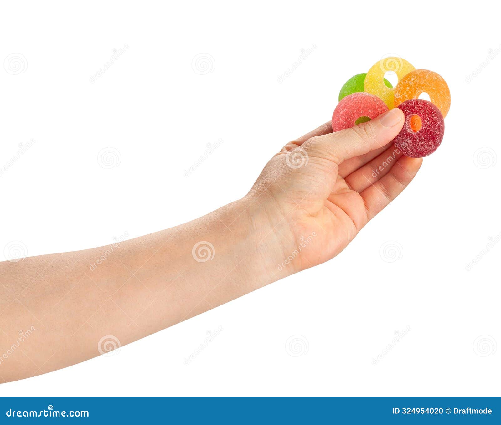 Jelly Candy in Hand Path Isolated Stock Photo - Image of round ...