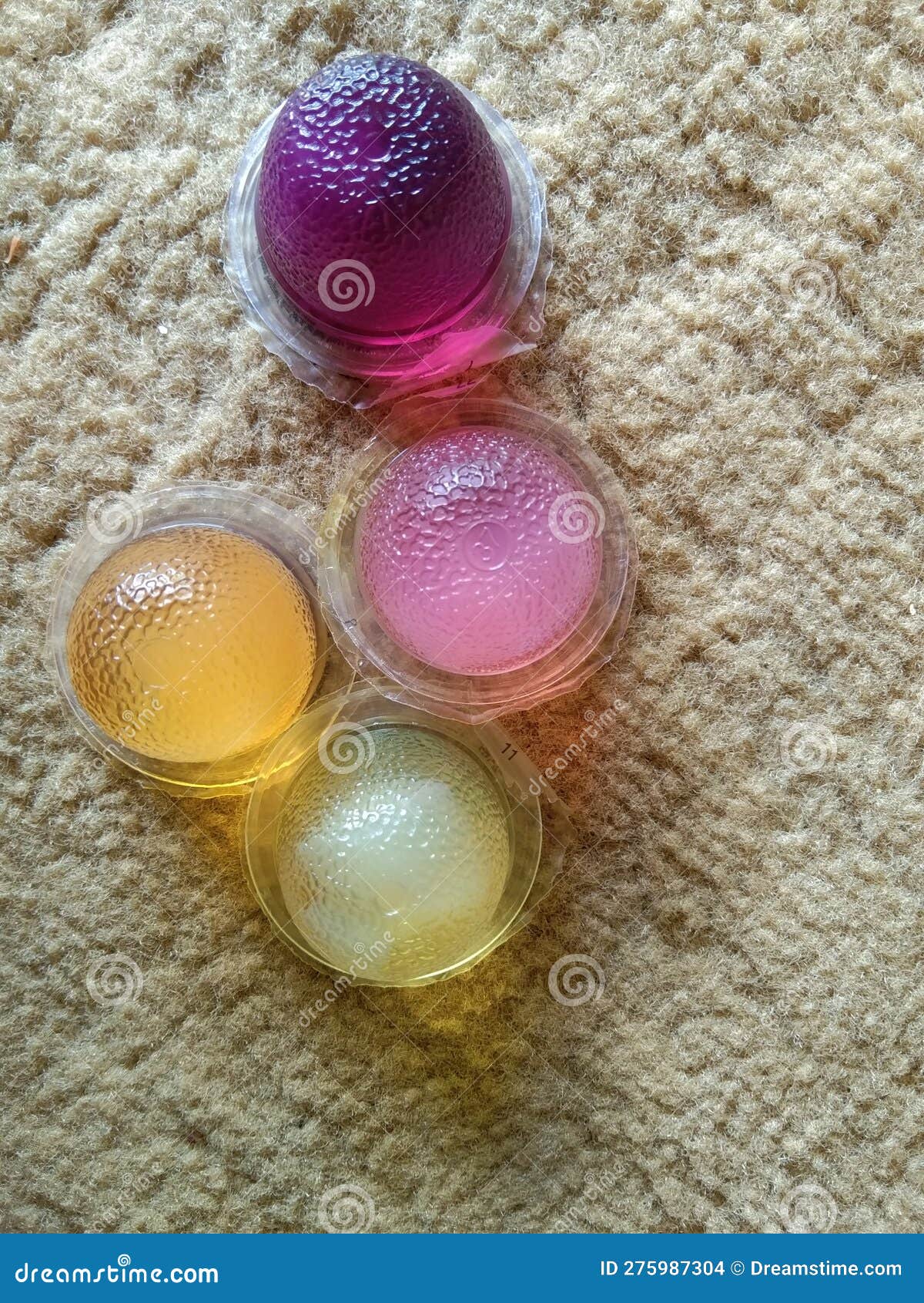Jelly Caps of Various Flavors with Nata De Coco Filling Inside Stock ...