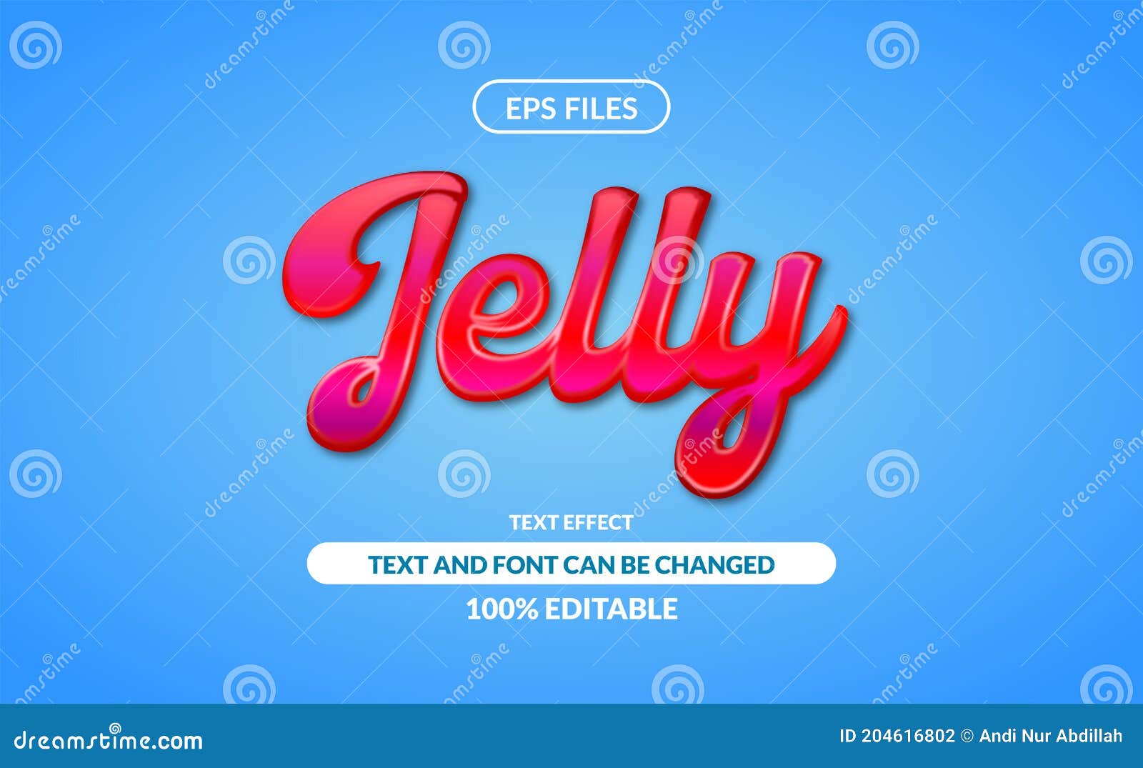 Jelly Text Effect Editable For Illustrator Cartoon Vector ...