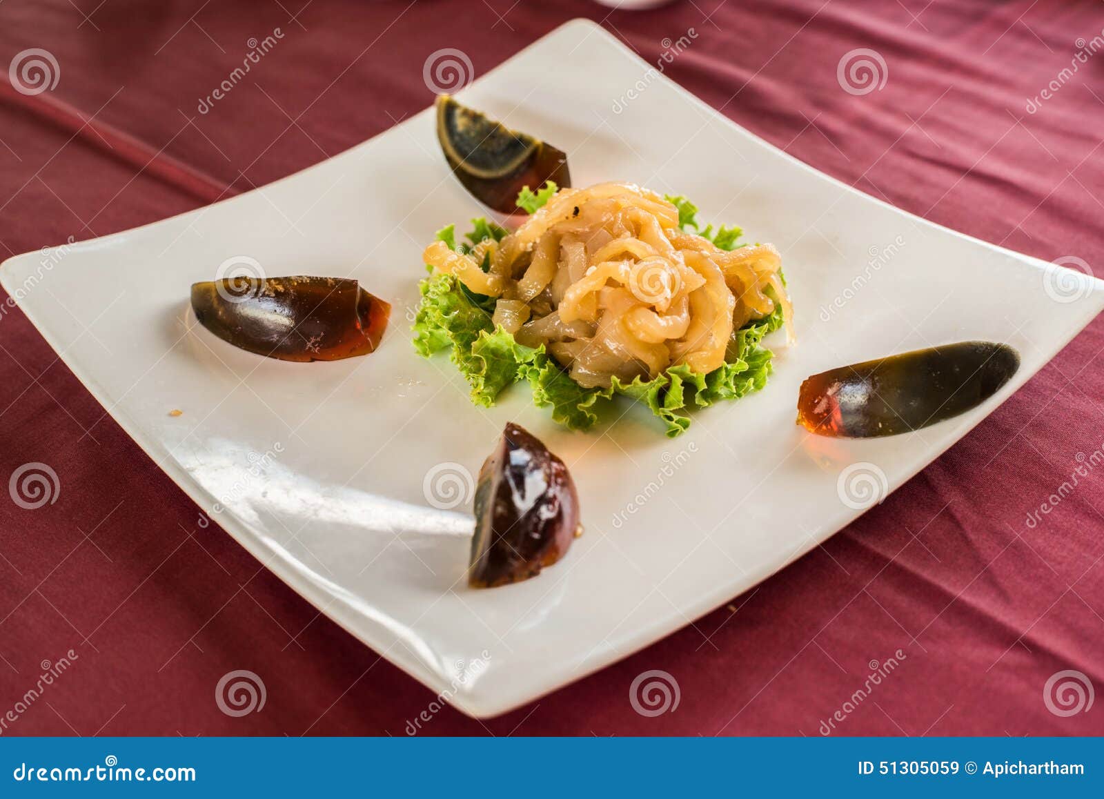 Jelly fish appetizer. stock image. Image of gourmet, sesame - 51305059