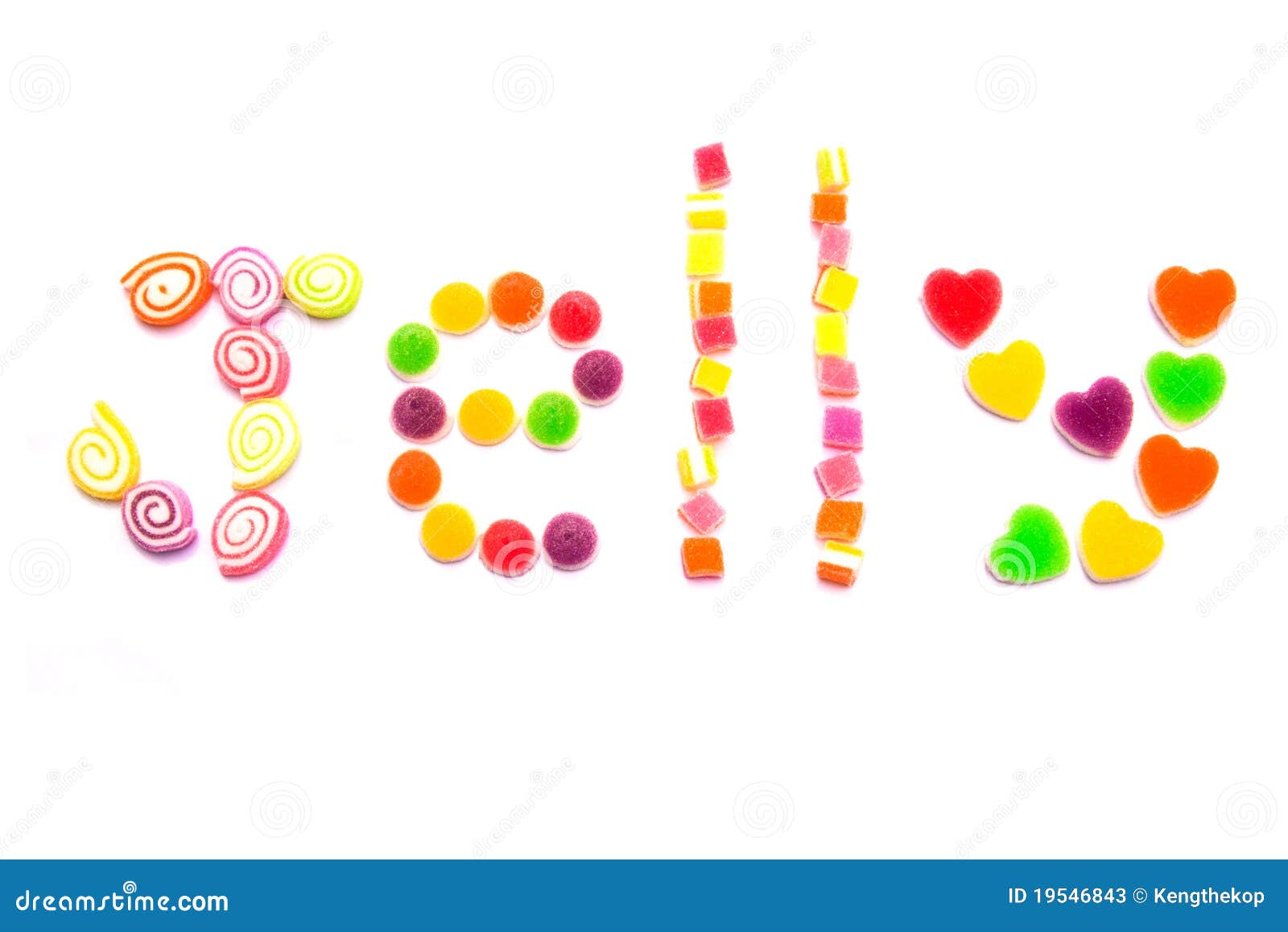 Jelly of Full Color on a White Paper Stock Image - Image of white ...