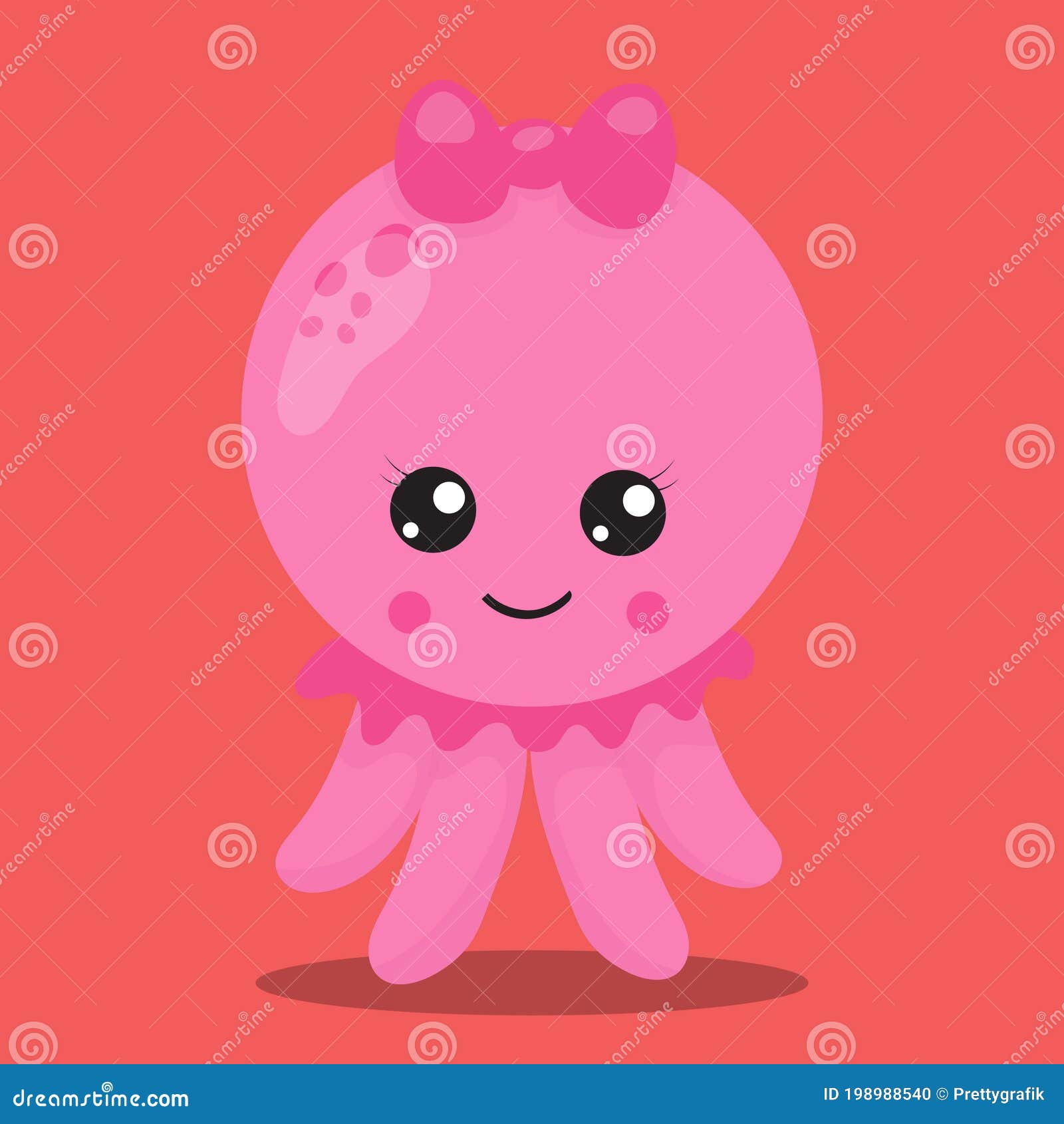 Jelly octopus pink 01 stock vector. Illustration of vector - 198988540