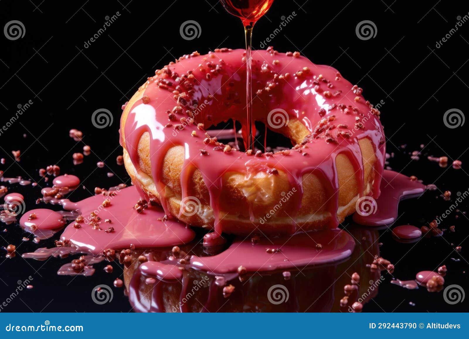 Jelly Oozing Out from a Punctured Donut Stock Illustration ...