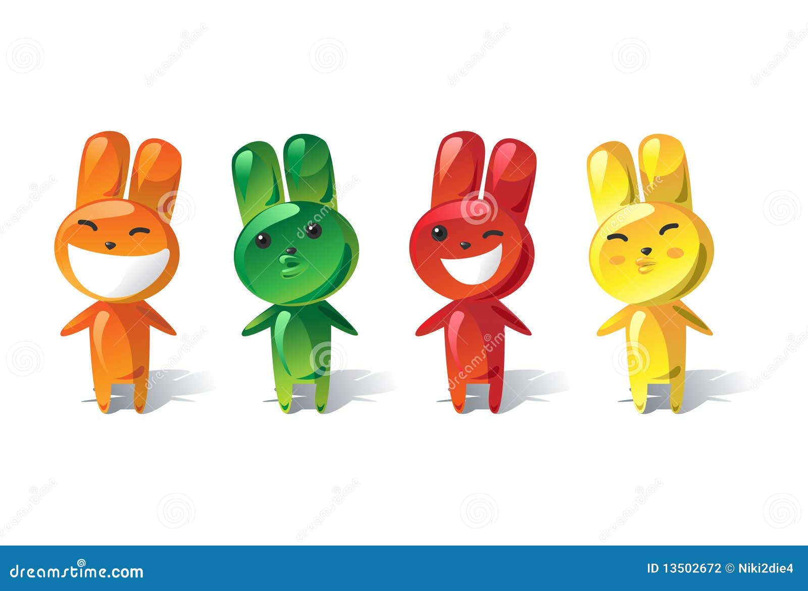Jelly rabbit set stock vector. Illustration of orange - 13502672