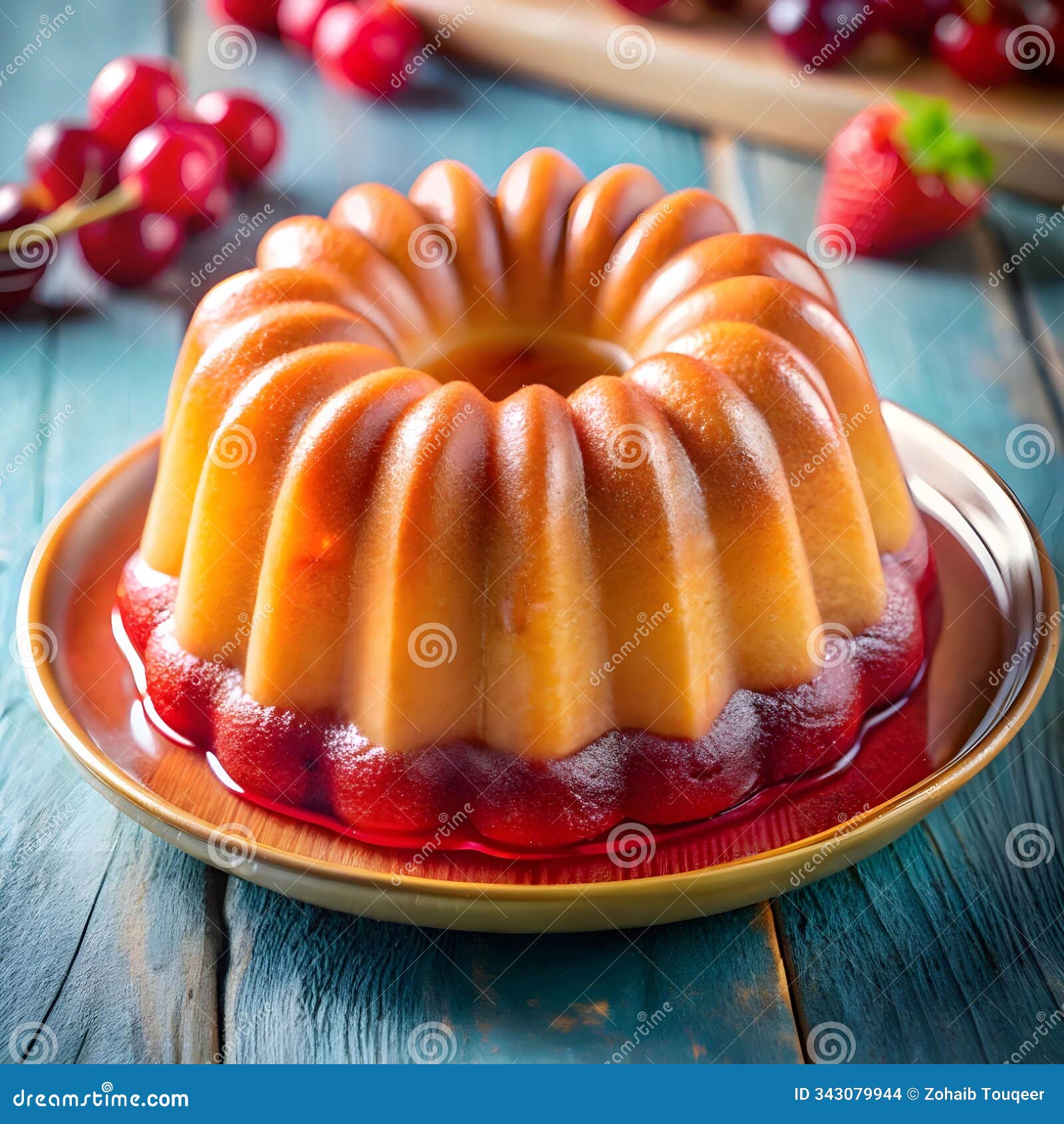Jelly Shaped Like a Bundt Cake Stock Illustration - Illustration of ...