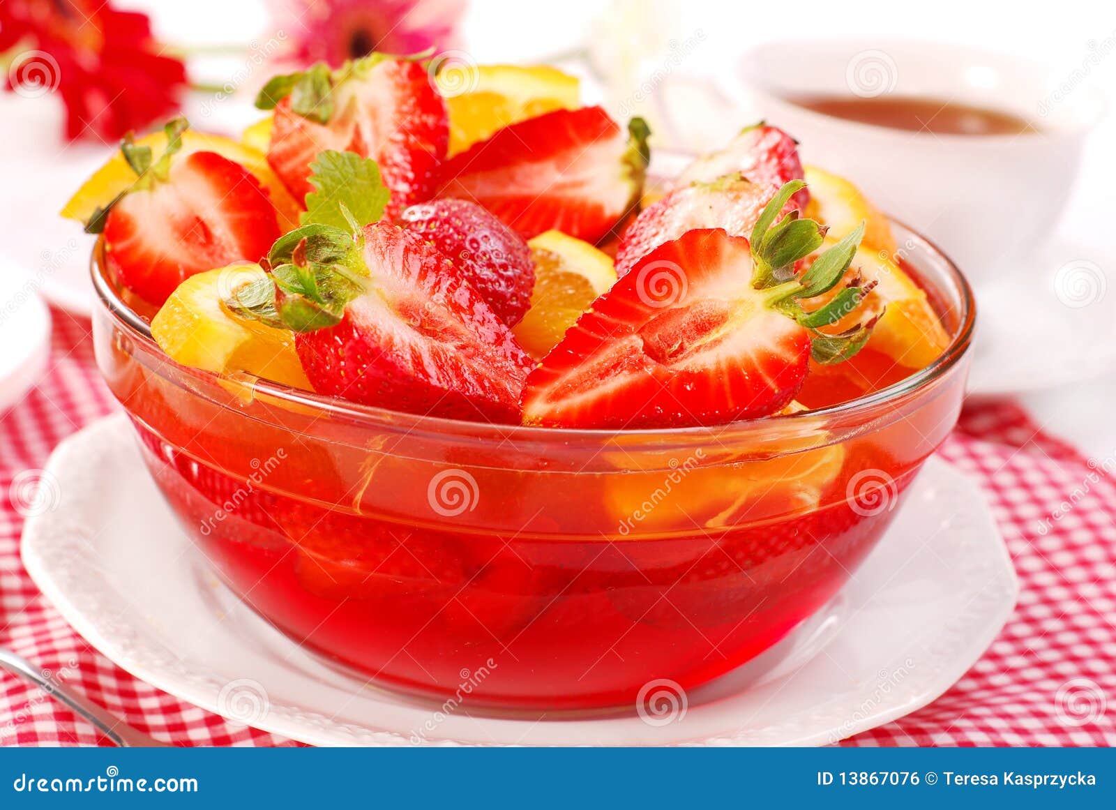 Jelly with Strawberry and Orange Stock Photo - Image of strawberry ...