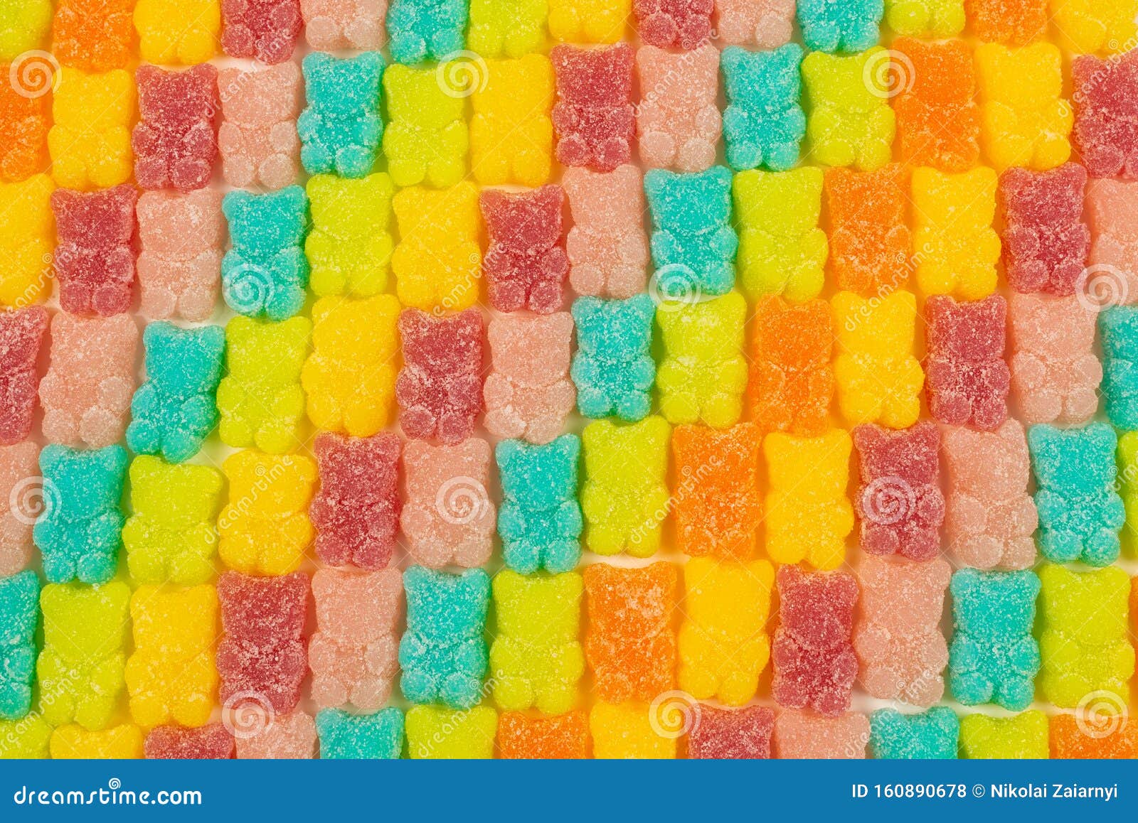Jelly Sweats Bears Rainbow Pattern. Top View Stock Photo - Image of ...