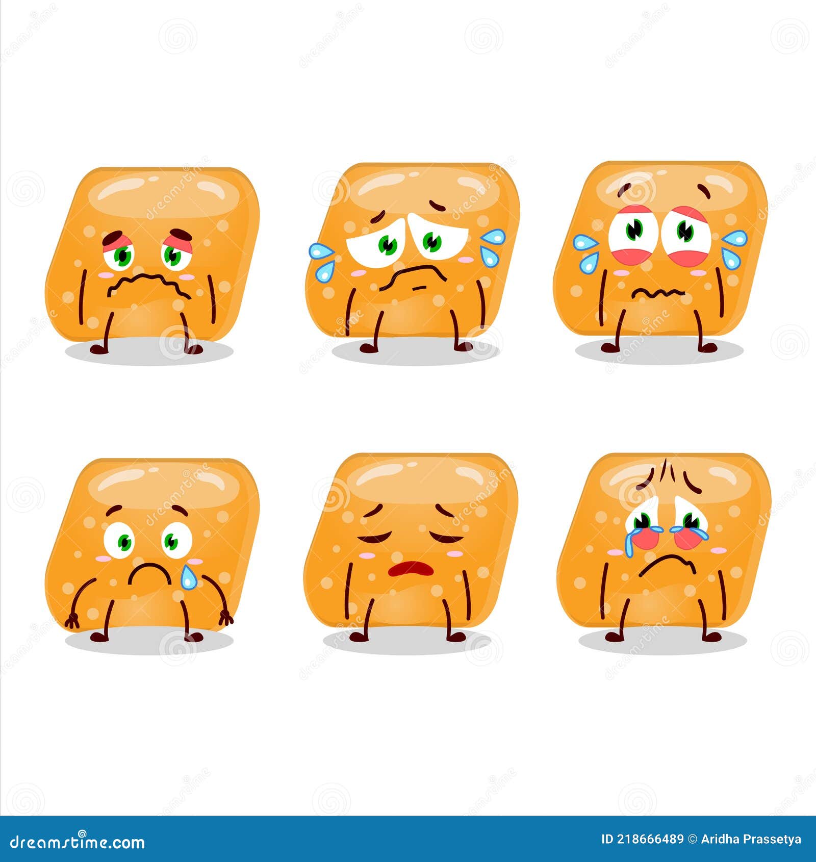 Jelly Sweets Candy Orange Cartoon Character with Sad Expression Stock ...