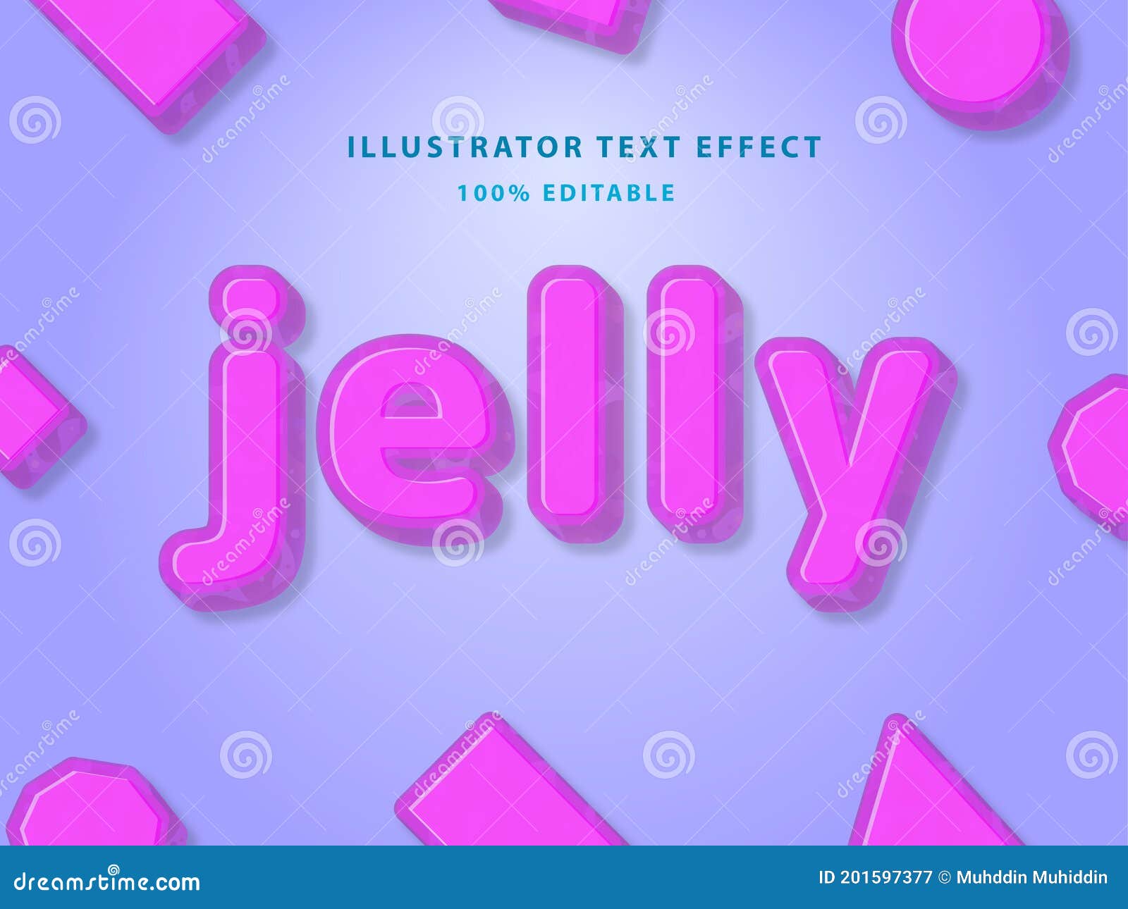 Jelly Text Effect Editable for Illustrator Stock Vector - Illustration ...