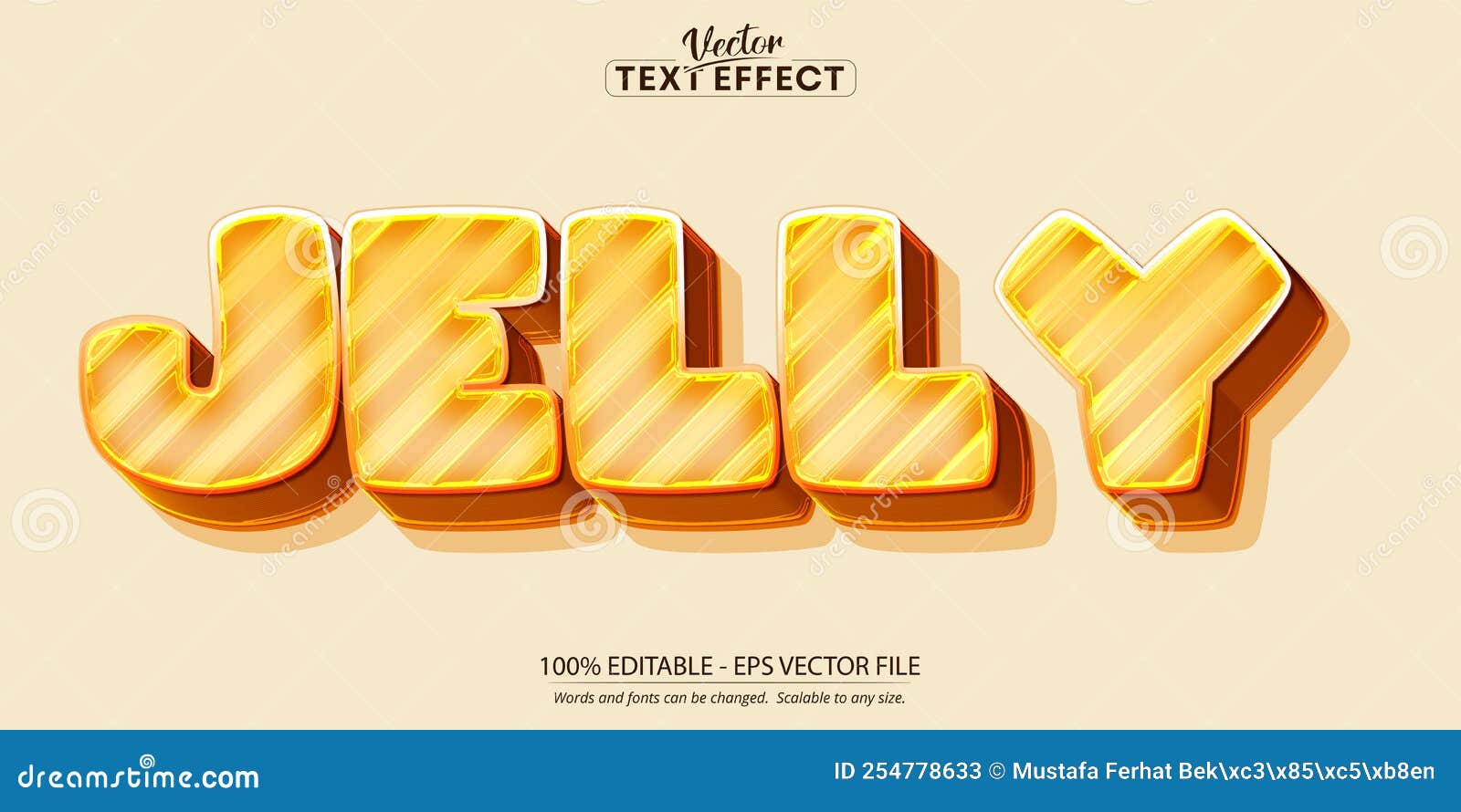 Jelly Text Effect, Editable Cartoon Text Style Stock Vector ...