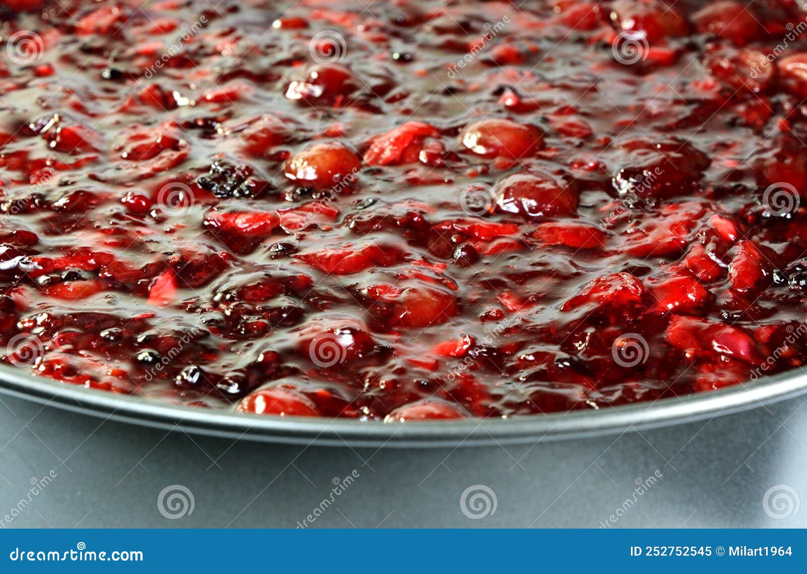 Jelly Topping with Red Cherries. Stock Image - Image of bake ...