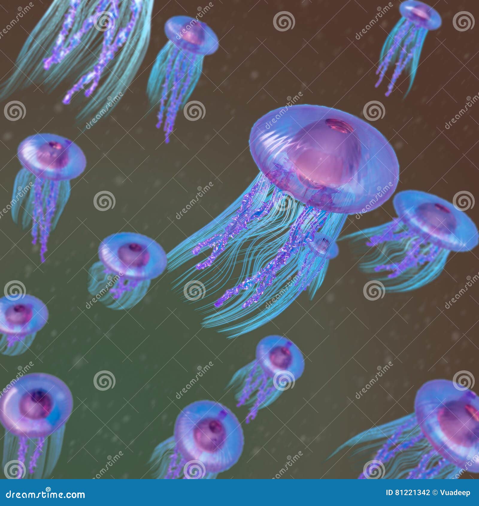 Jellyfish Colorful Abstract Background Stock Illustration ...