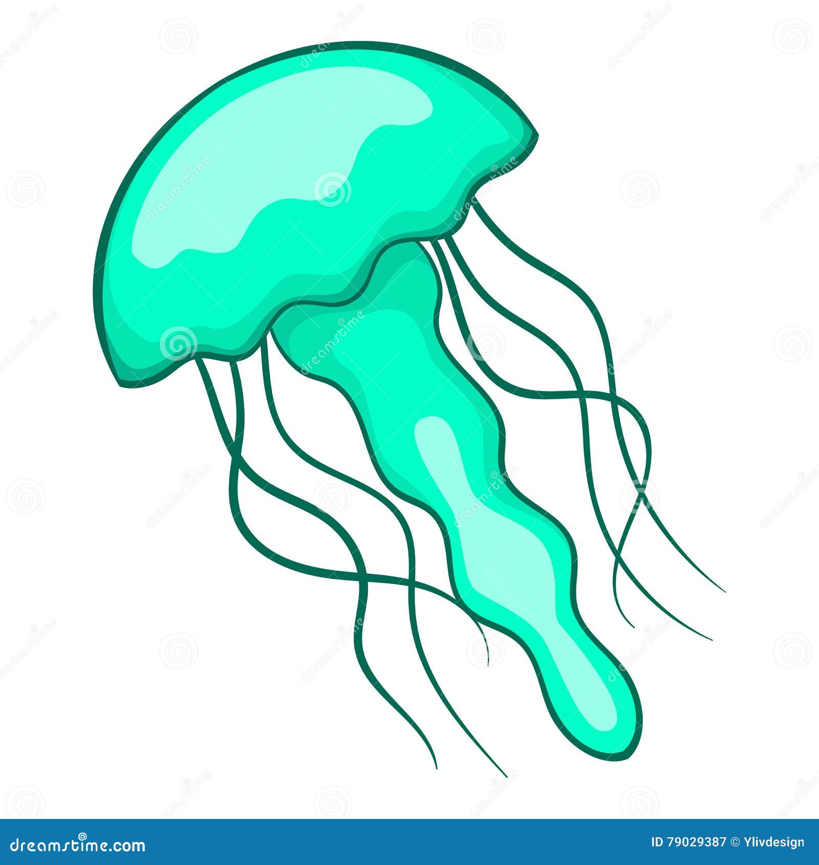 Jellyfish Icon, Cartoon Style Stock Vector - Illustration of blue ...