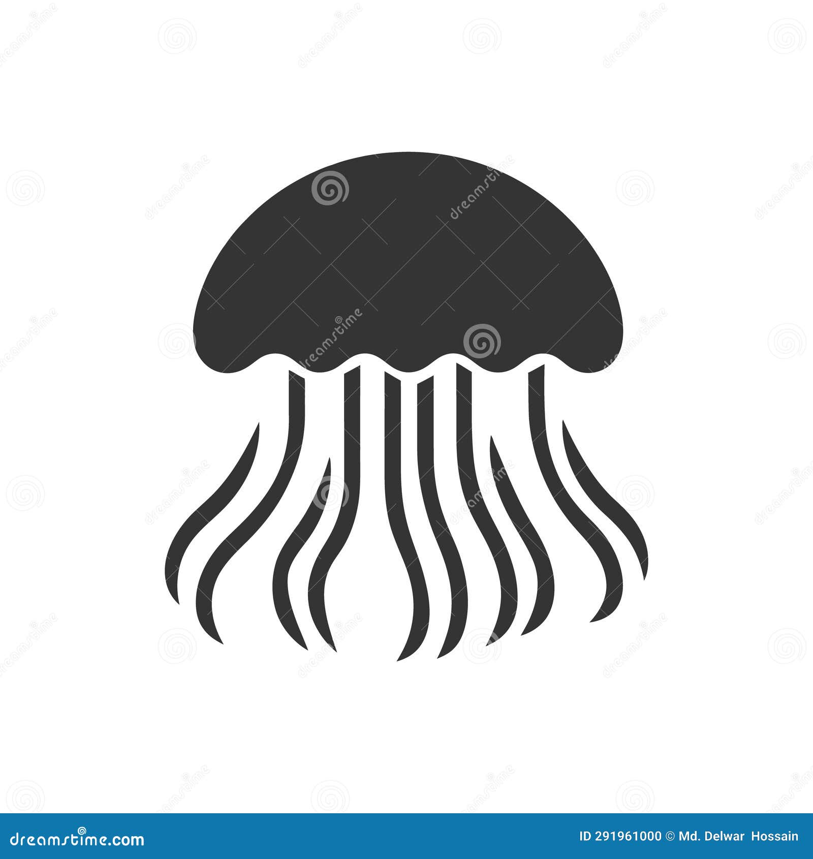 Jellyfish icon stock illustration. Illustration of symbol - 291961000