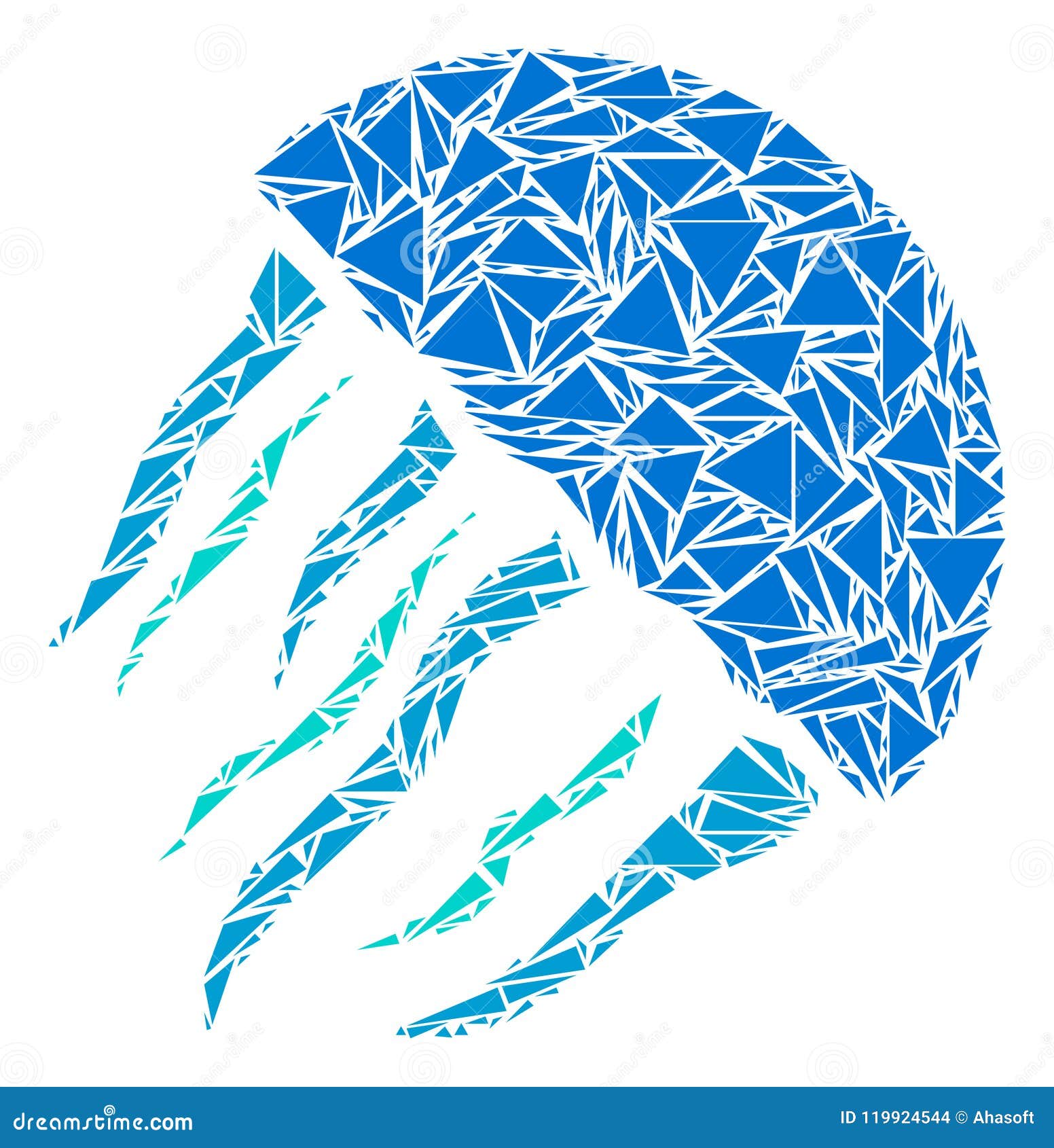Jellyfish Mosaic of Triangles Stock Vector - Illustration of figure ...