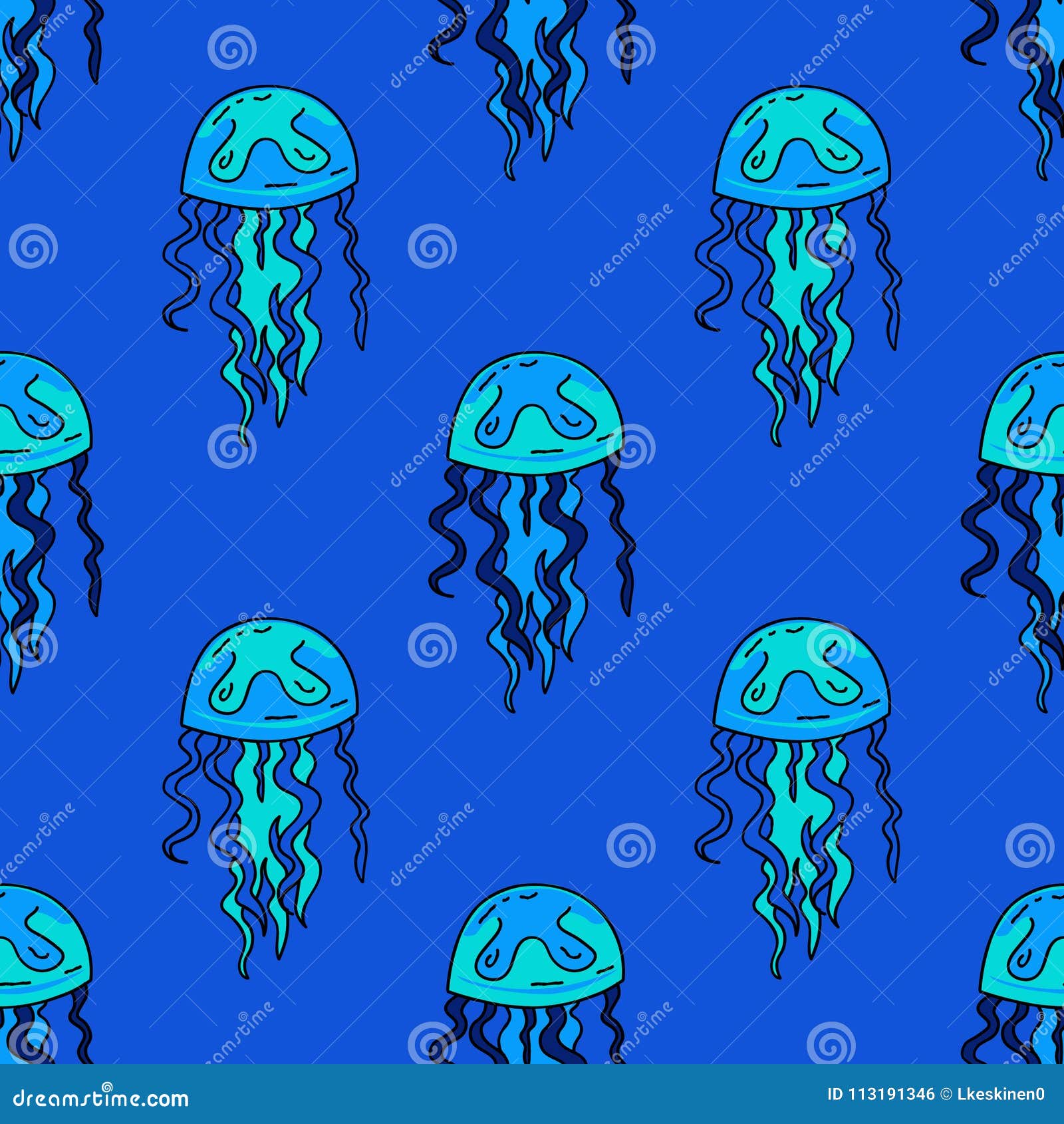 Jellyfish seamless pattern stock vector. Illustration of decorative ...