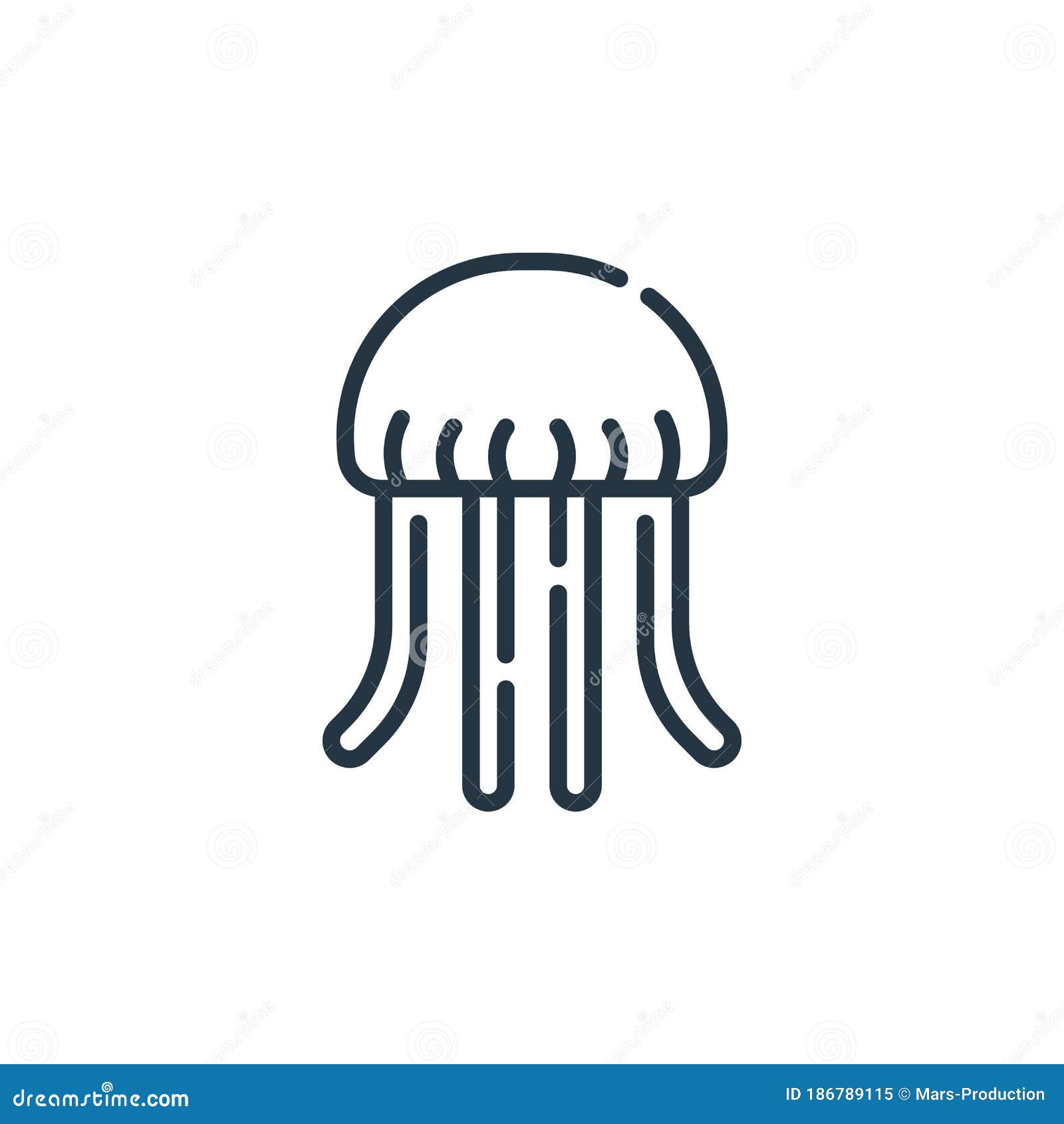 Jellyfish Vector Icon. Jellyfish Editable Stroke. Jellyfish Linear ...