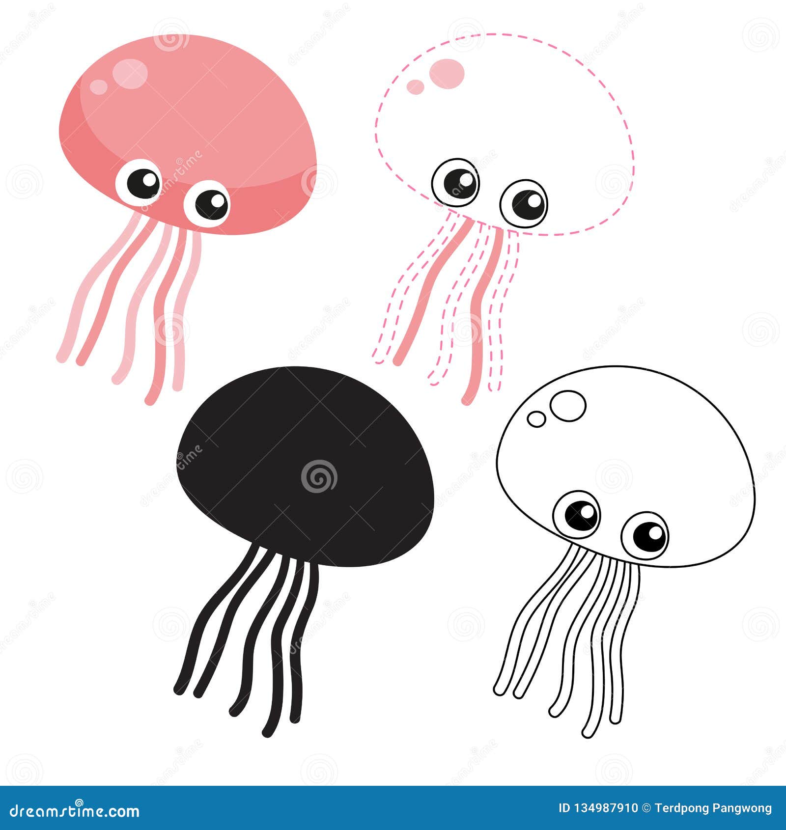 Jellyfish Worksheet Vector Design Stock Vector - Illustration of ...