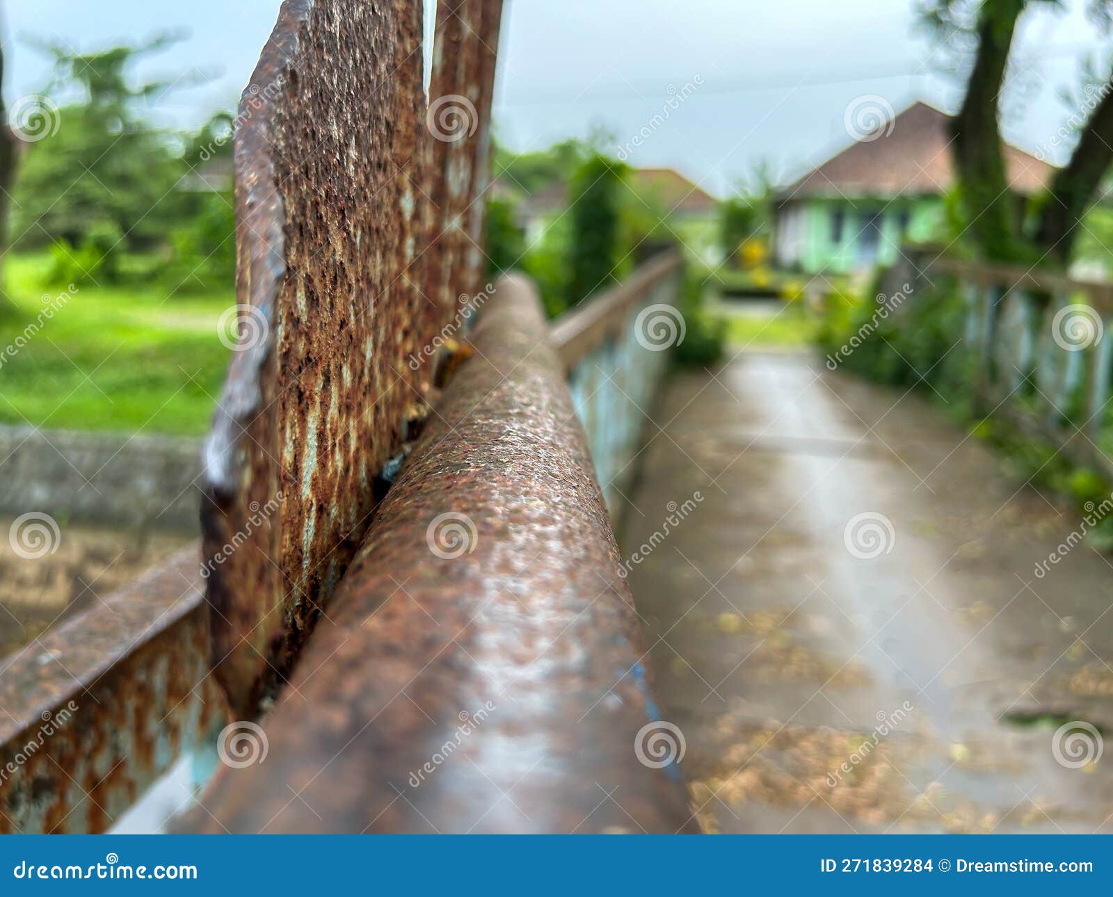 Rust and Peeling Paint on a Truss Bridge Over a River Stock Photo ...
