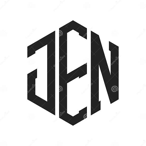 JEN Logo Design. Initial Letter JEN Monogram Logo Using Hexagon Shape ...