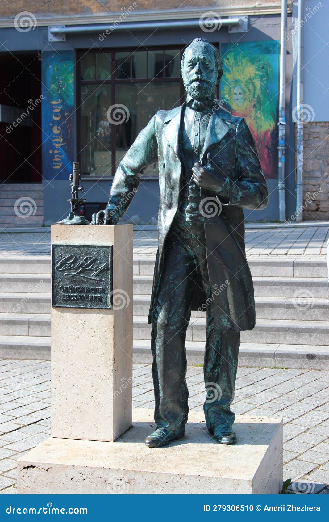 Jena, Germany - May 26, 2023: Sculpture of Physicist, Optical Scientist ... Jena, Germany - May 26, 2023: Sculpture of Physicist, Optical Scientist ...