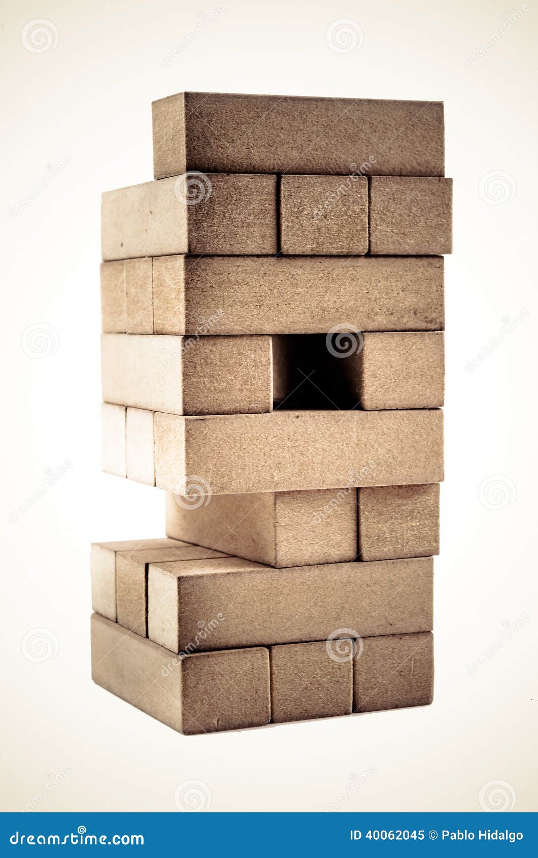 Jenga Color Toned on a White Background Stock Image - Image of concept ...