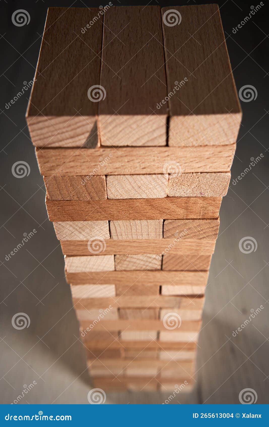 Jenga game on a table stock photo. Image of brick, isolated - 265613004