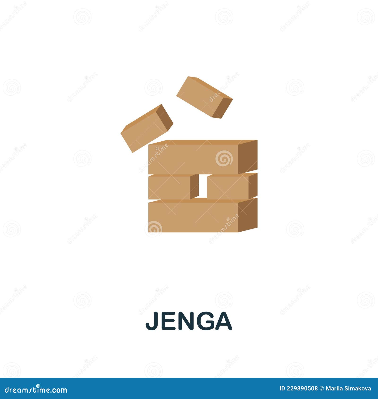 Jenga Icon. Flat Sign Element from Table Games Collection. Creative ...