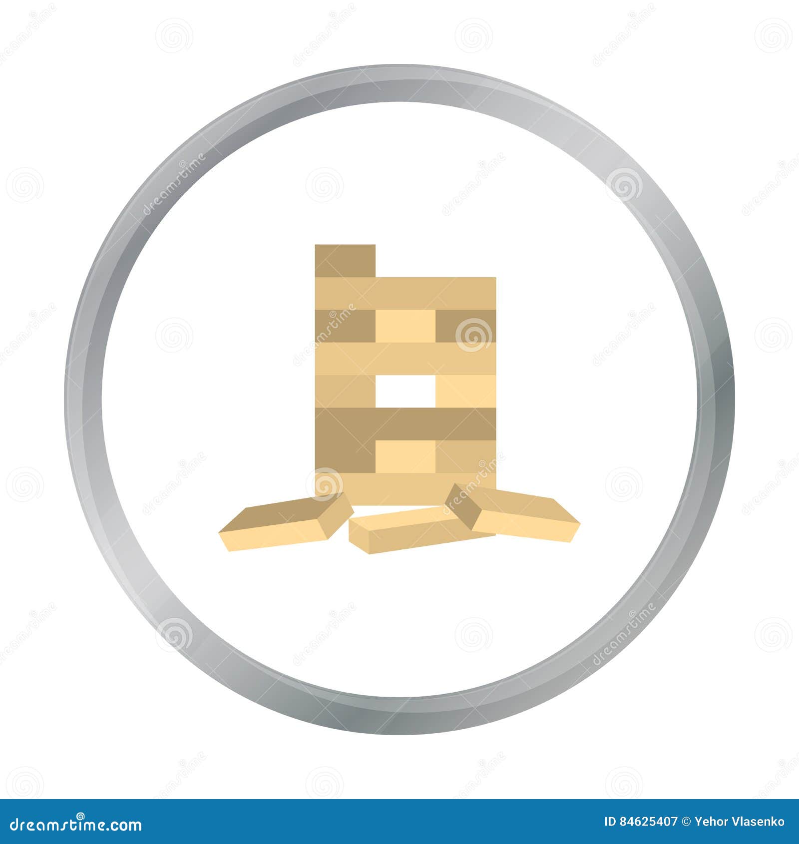 Jenga icon in pattern stock vector. Illustration of wooden - 84625407