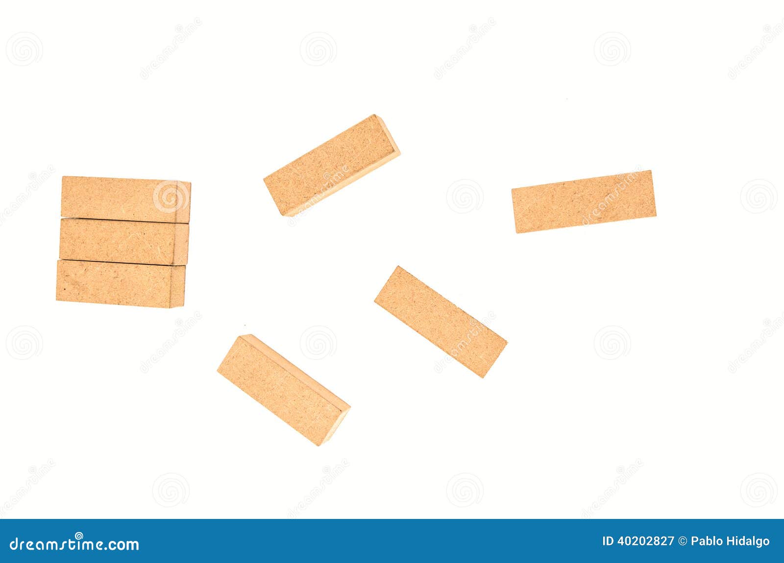 Jenga Tower Colapsing on White Background Stock Image - Image of block ...