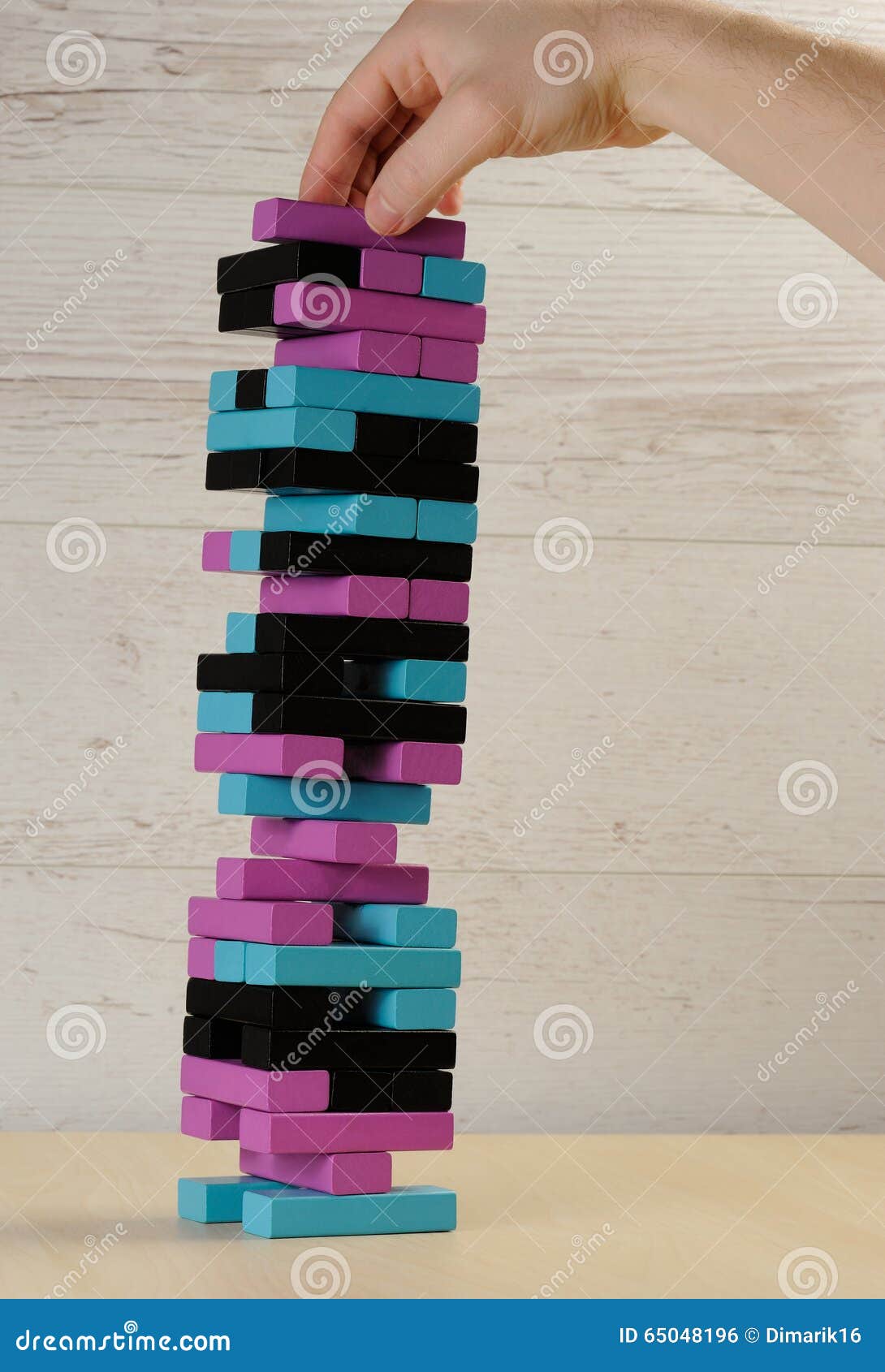 Jenga tower game stock photo. Image of wood, skill, isolated - 65048196