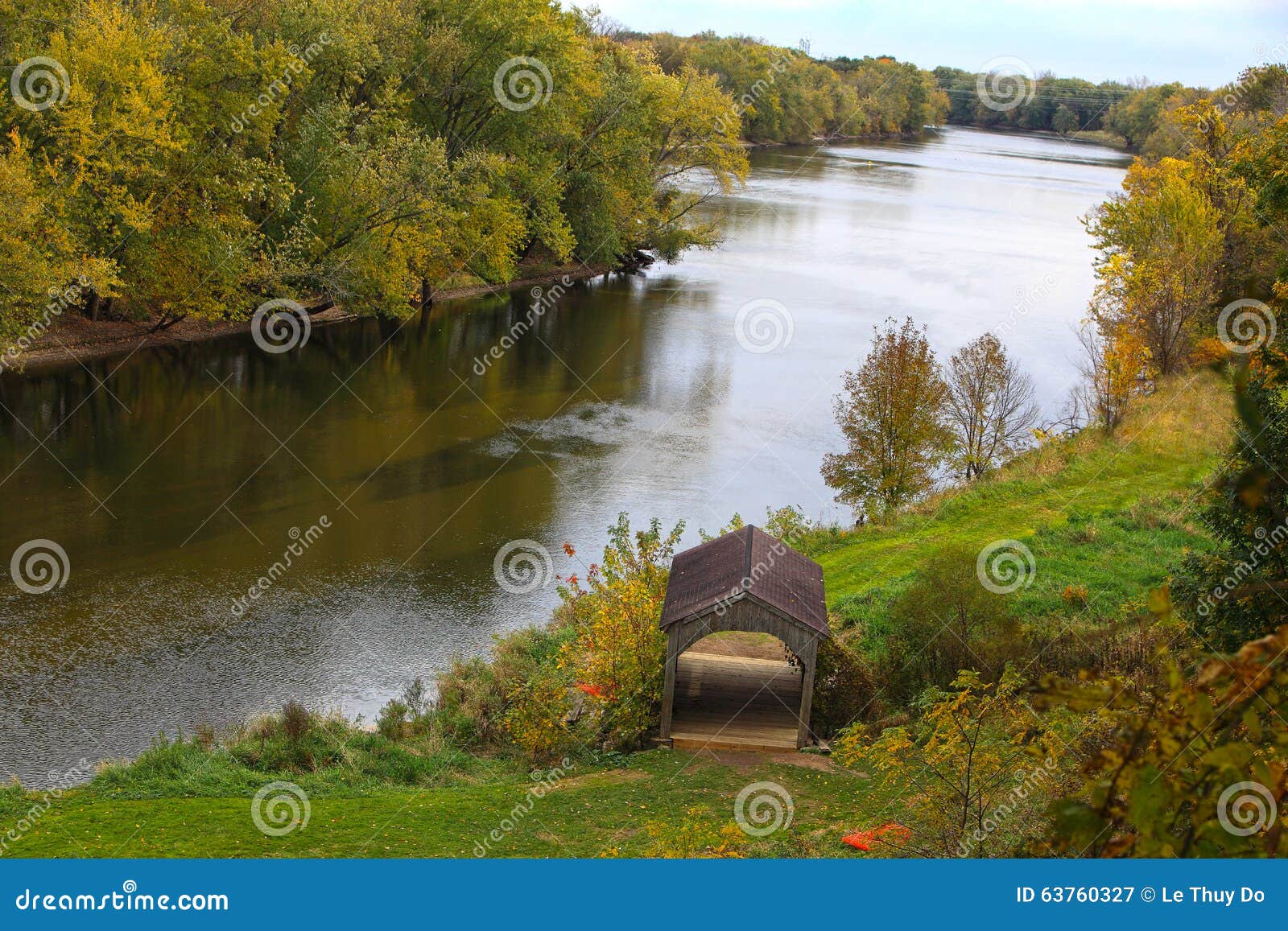Jenison Covered Bridge stock image. Image of space, river - 63760327