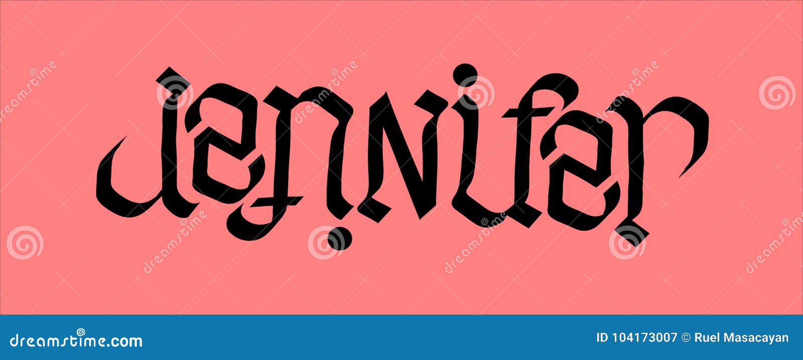 Jennifer Ambigram Plain Background Royalty-Free Stock Photography ...