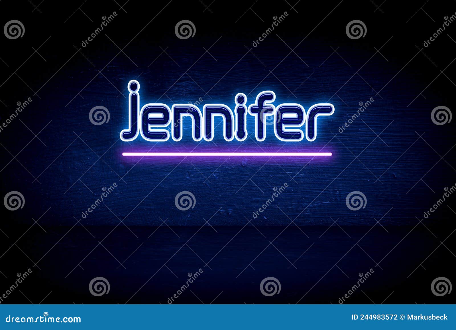 Jennifer - Blue Neon Announcement Signboard Stock Photo - Image of ...