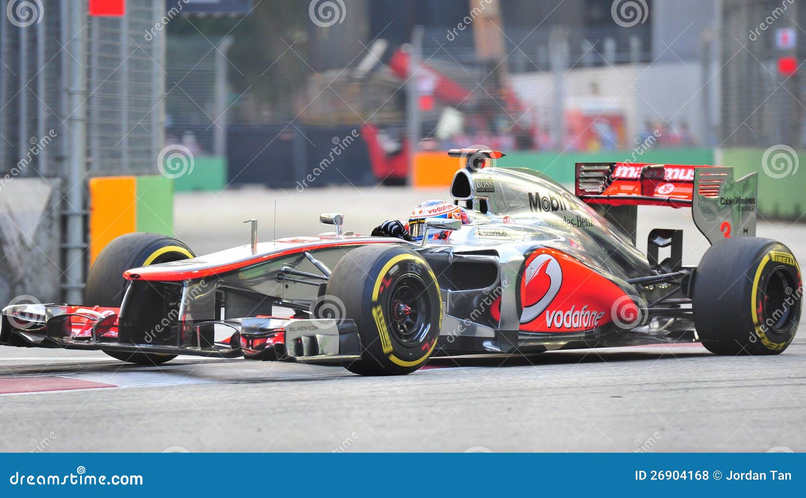 Jenson Button Racing in F1 Singapore GP Editorial Stock Photo - Image ...