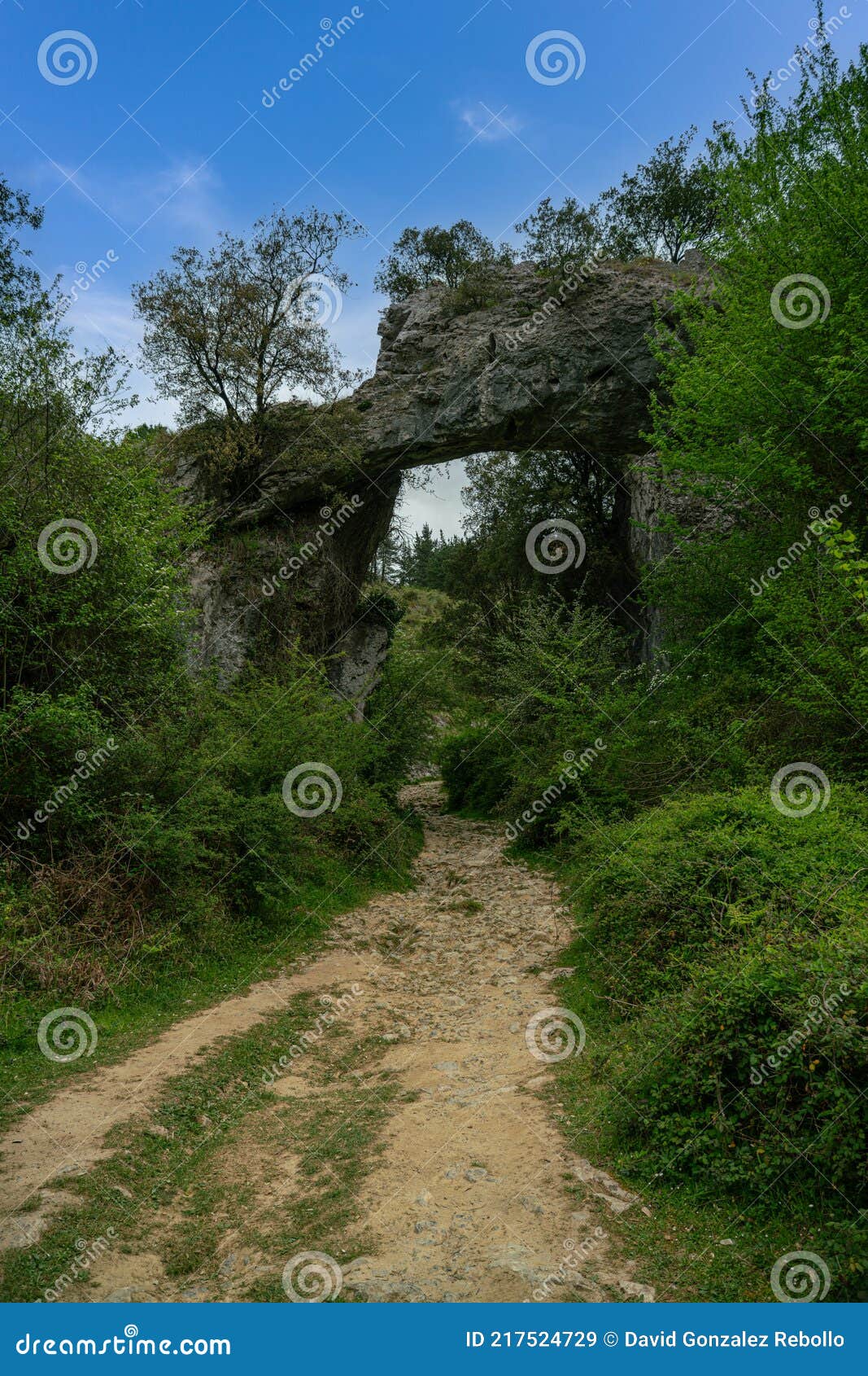 Jentilzubi Natural Stone Arc, Dima, Basque Country Stock Image - Image ...