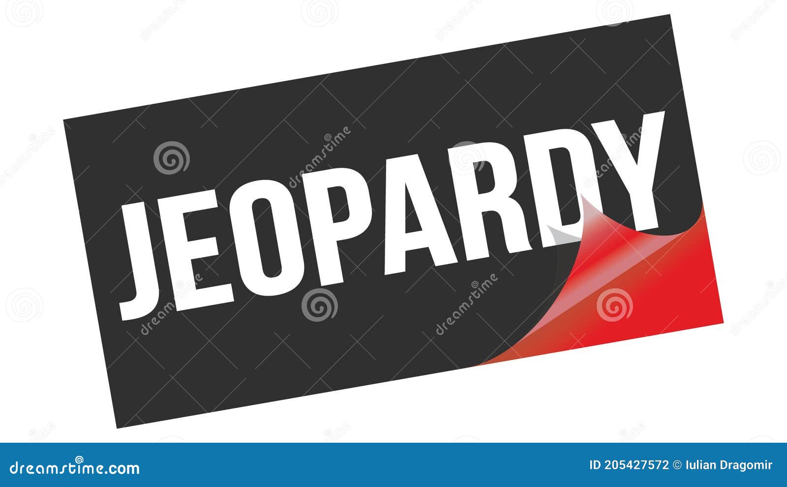 JEOPARDY Text on Black Red Sticker Stamp Stock Illustration ...