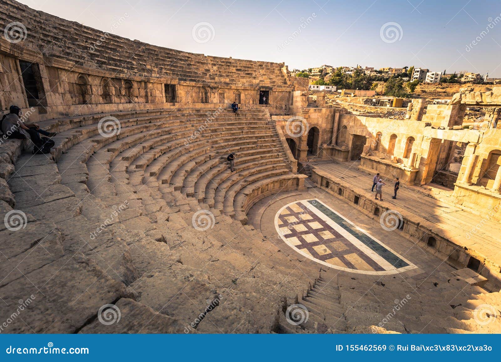 Jerash - September 29, 2018: Amphitheater in the Ancient Roman Ruins of ...