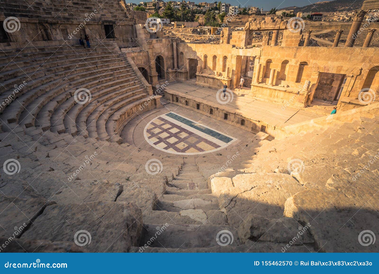 Jerash - September 29, 2018: Amphitheater in the Ancient Roman Ruins of ...