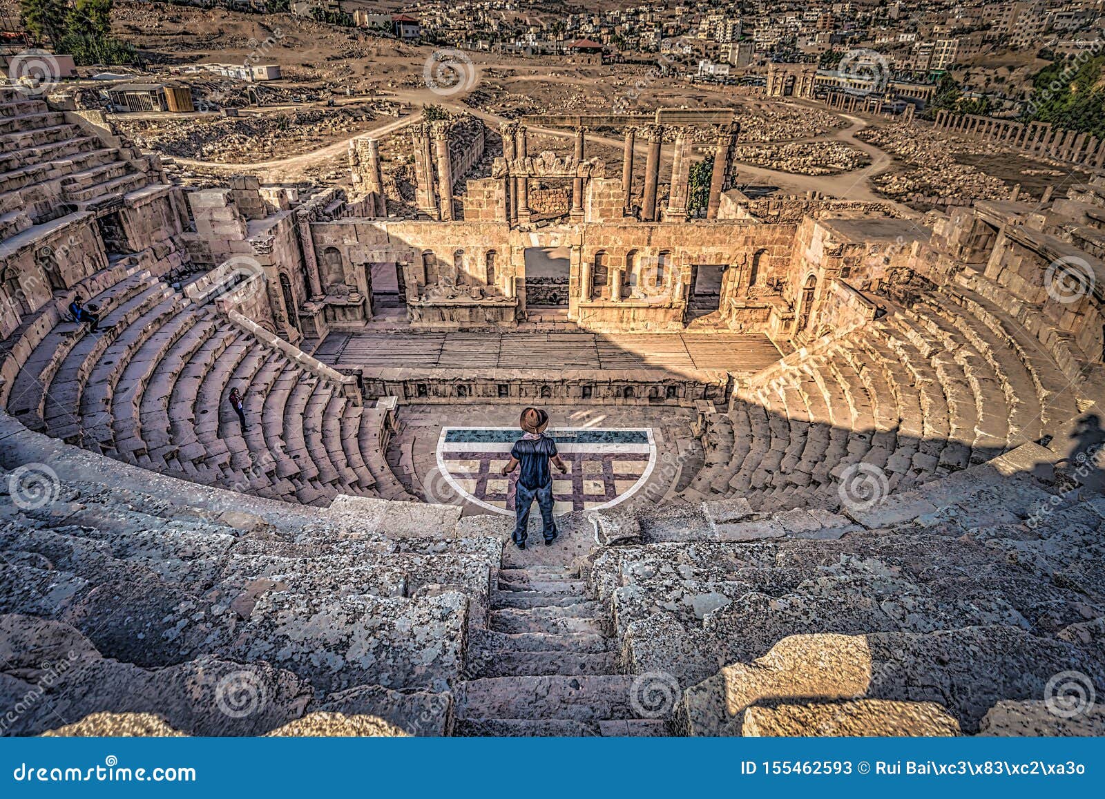 Jerash - September 29, 2018: Amphitheater in the Ancient Roman Ruins of ...