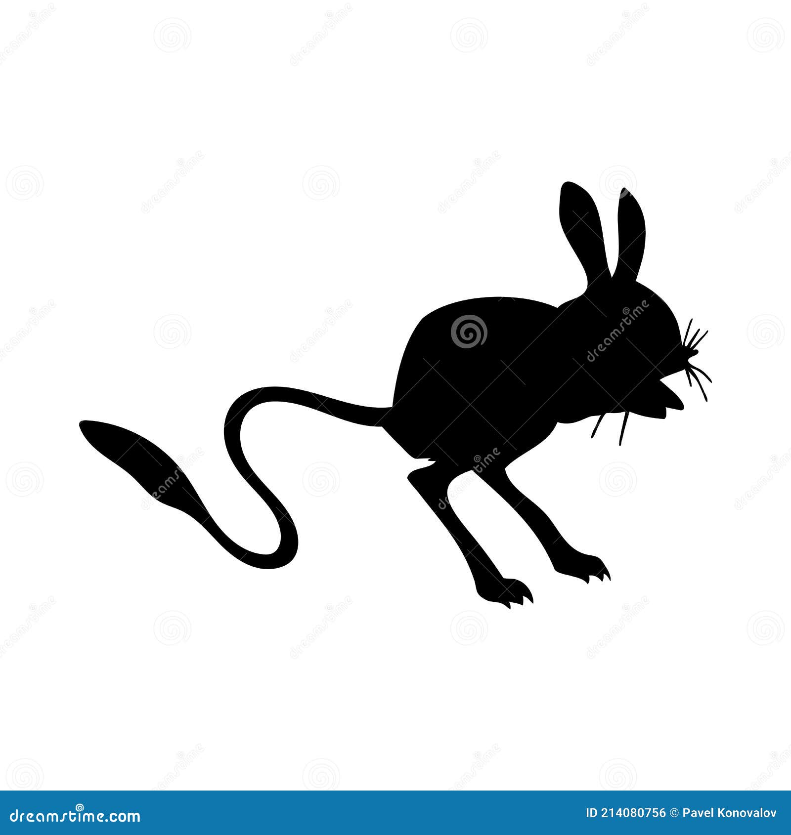 Jerboa Silhouette stock vector. Illustration of rodent - 214080756