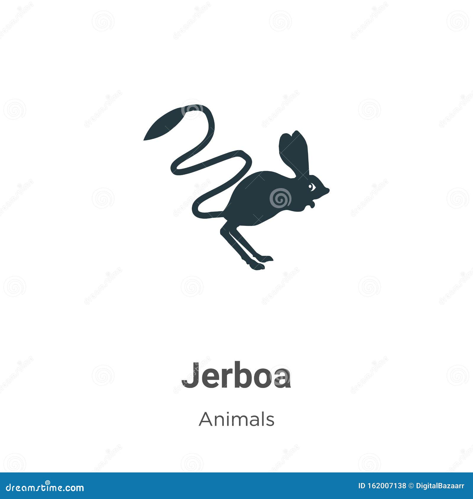 Jerboa Vector Illustration Black Silhouette Flat Style | CartoonDealer ...