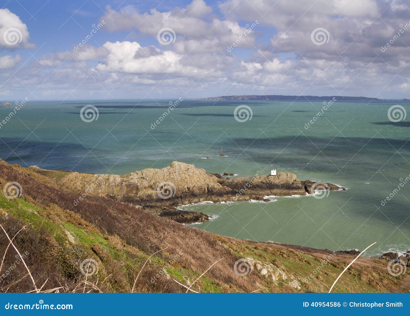 Jerbourg Point on Guernsey stock photo. Image of promontory - 40954586