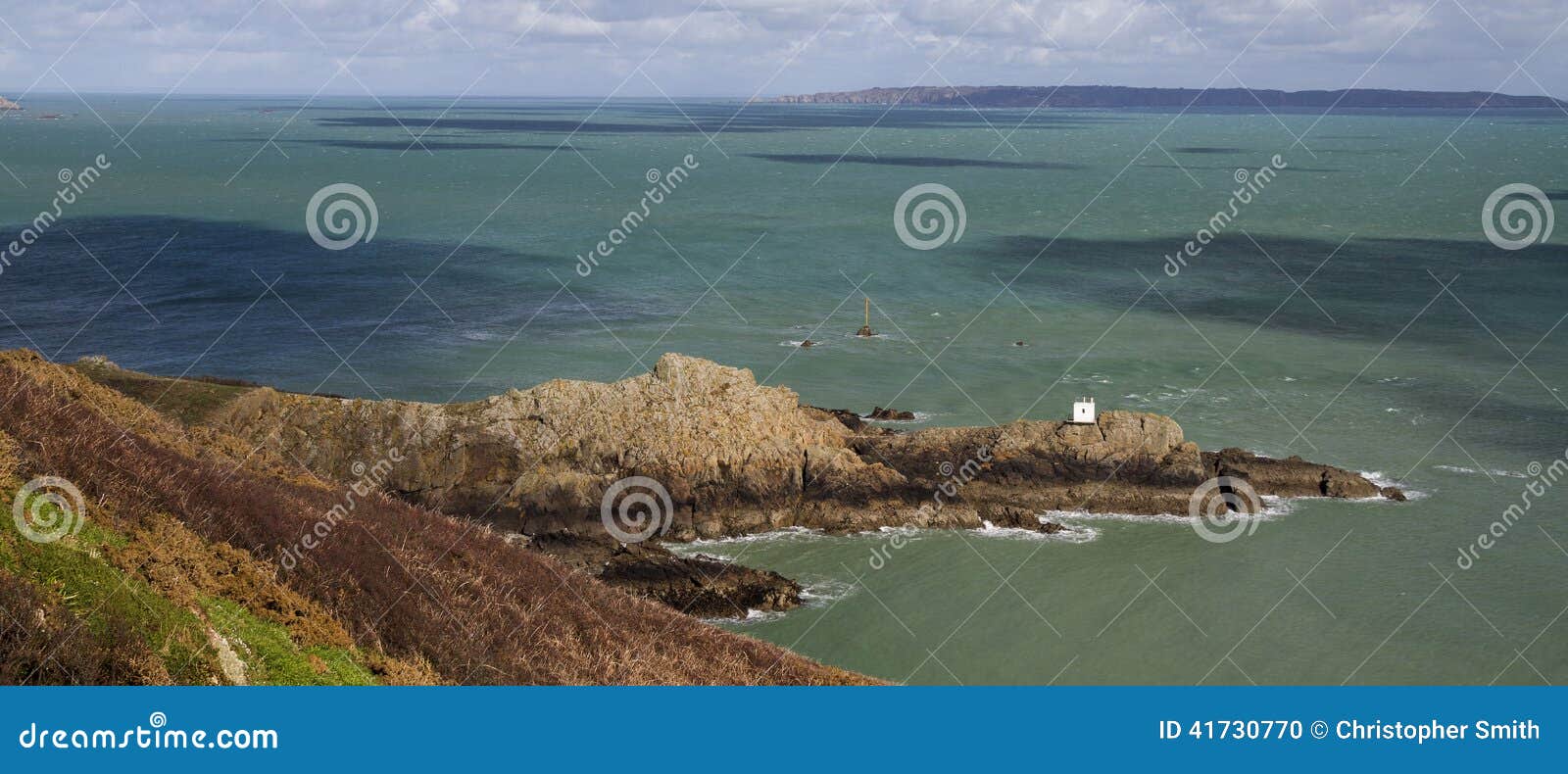 Jerbourg Point on Guernsey stock photo. Image of panorama - 41730770