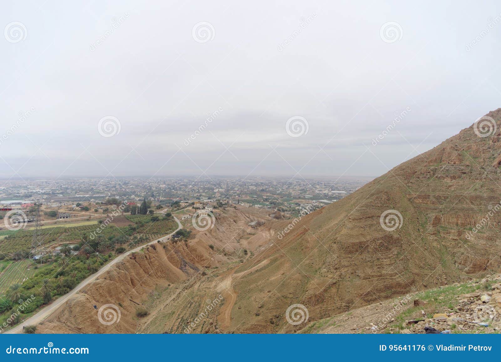 Jericho, Israel. - February 16.2017. View from the Mount of Temptation ...